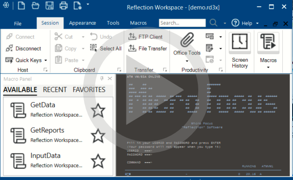 Running Vba Macros Reflection Desktop Help